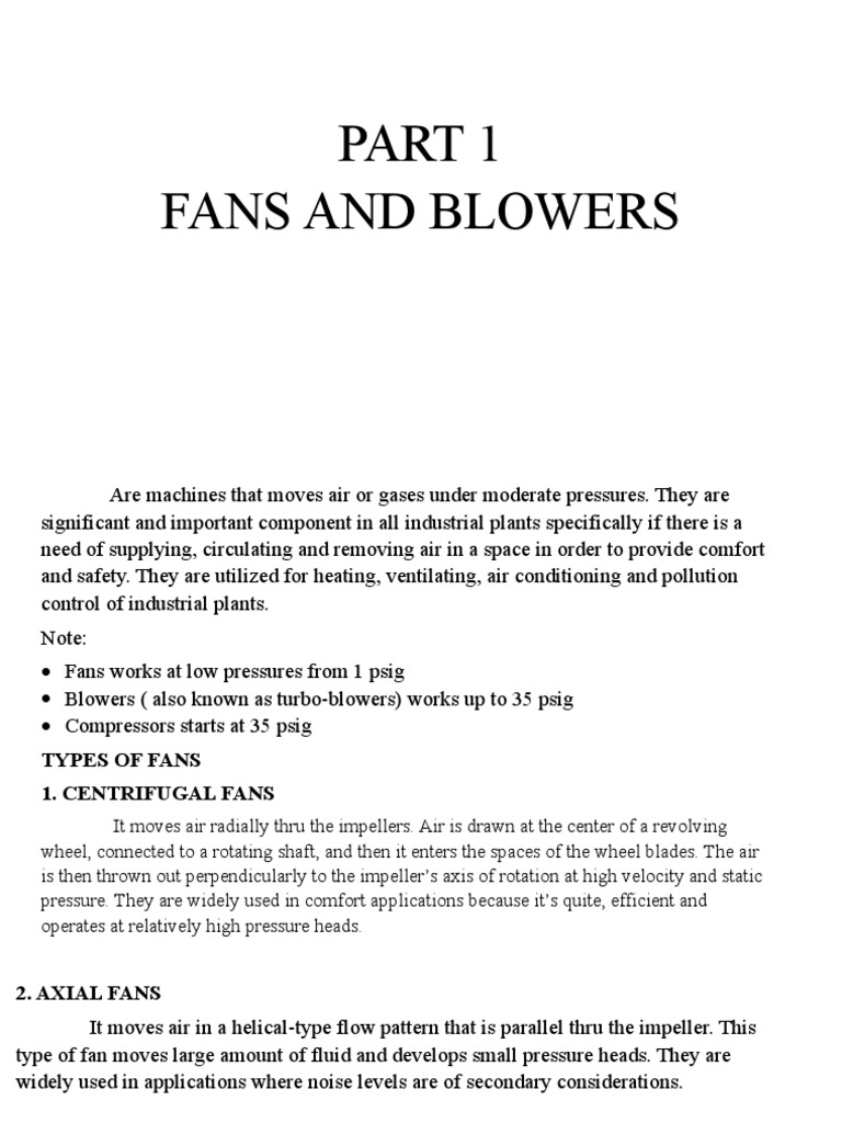 Fans and Blowers Part I Module | PDF | Liquids | Mechanical Engineering