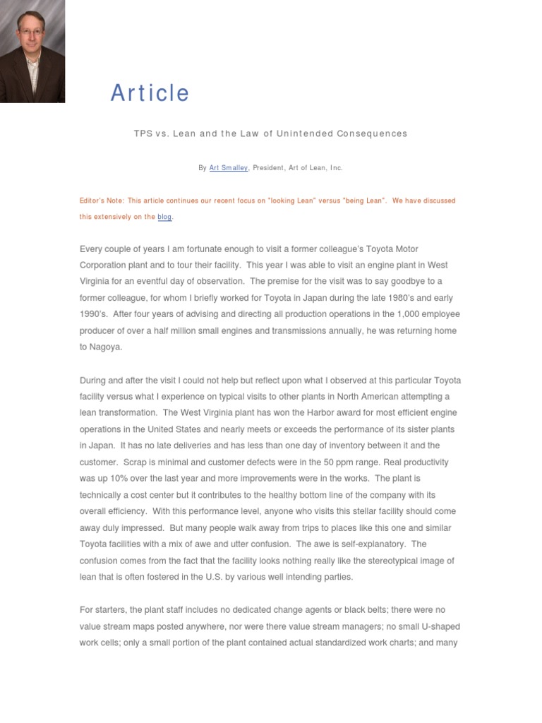 TPS Vs Lean | Download Free PDF | Lean Manufacturing | Inventory
