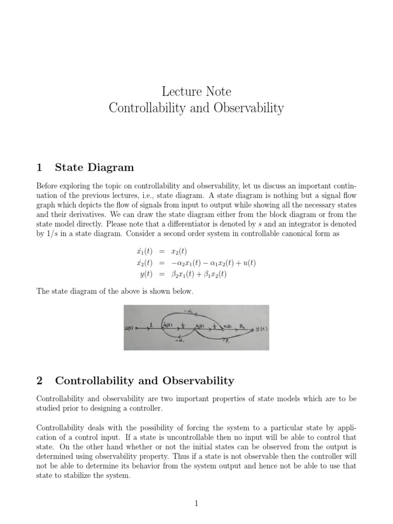 Controllability and Observability Insights | PDF | Control Theory ...