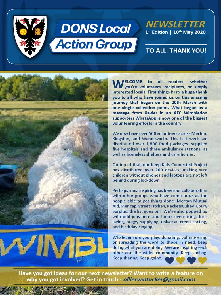 Dons Local Action Newsletter | PDF | Wellness | Lifestyle