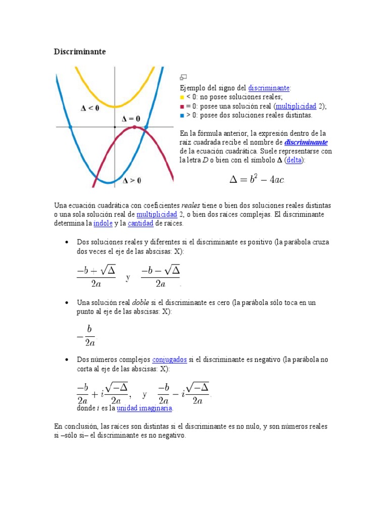 Discriminante | PDF | Ecuación cuadrática | Elipse