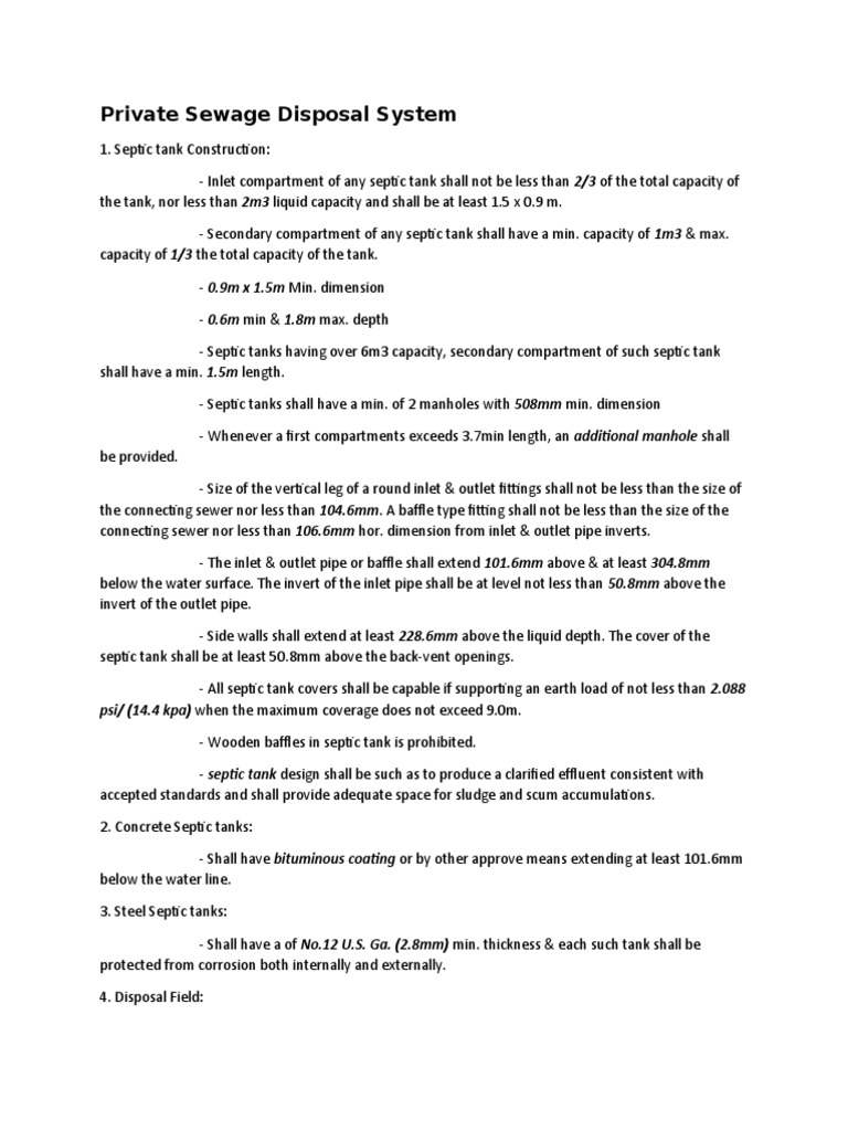 Private Sewage Disposal Sys. | PDF | Septic Tank | Soil Mechanics