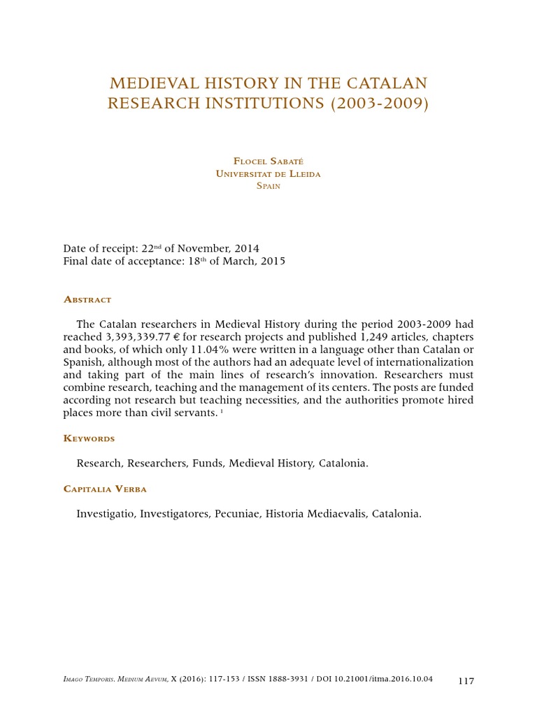 Catalan Medieval History Research (2003-2009) | PDF | Catalonia ...