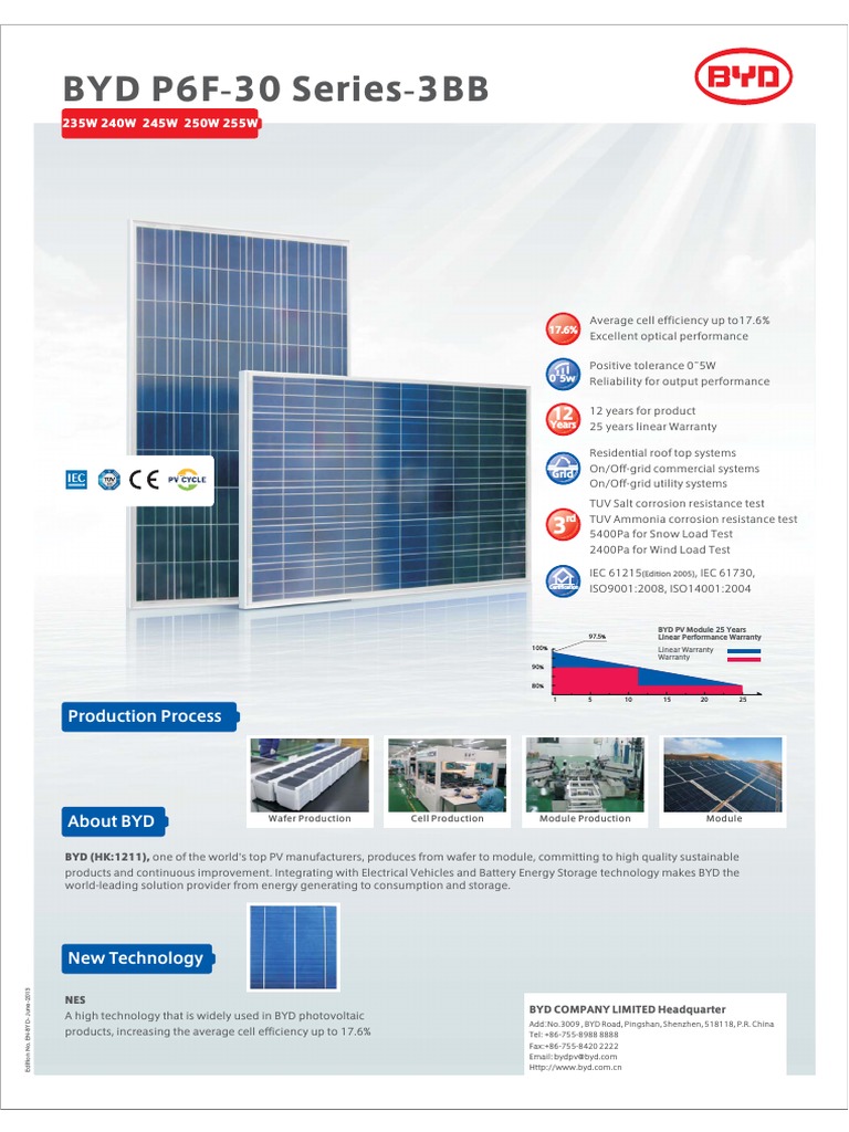 BYD Product Catalogue PDF | PDF | Photovoltaics | Electric Power