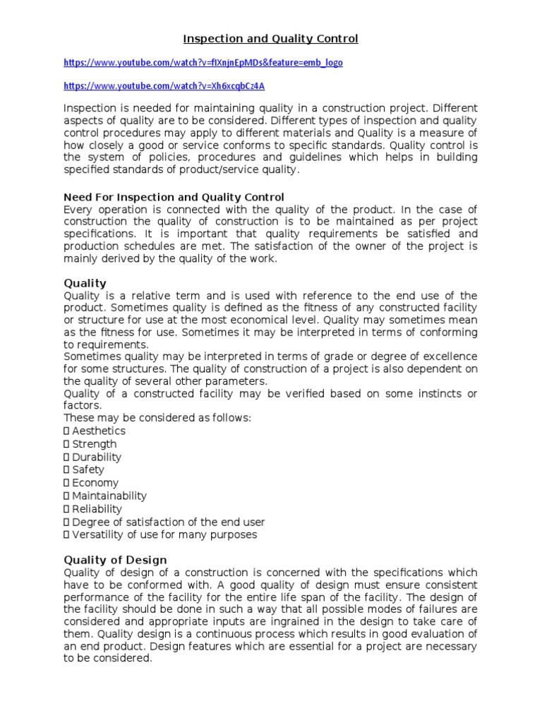 Construction Quality Control Essentials | PDF | Specification ...