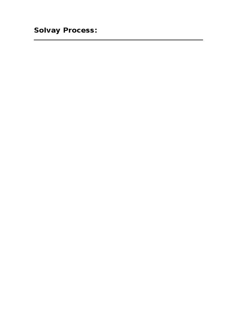 Solvay Process | PDF | Amoníaco | Agua carbonatada