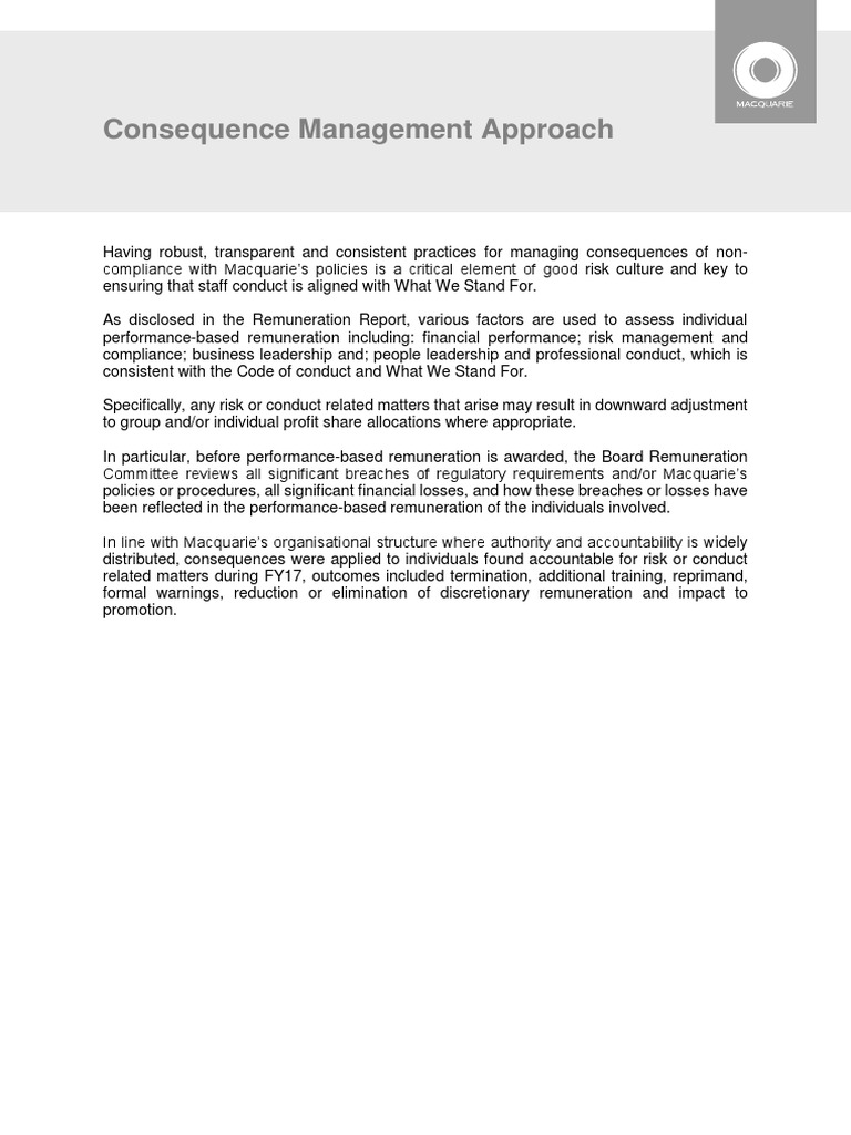 Consequence Management Approach | PDF