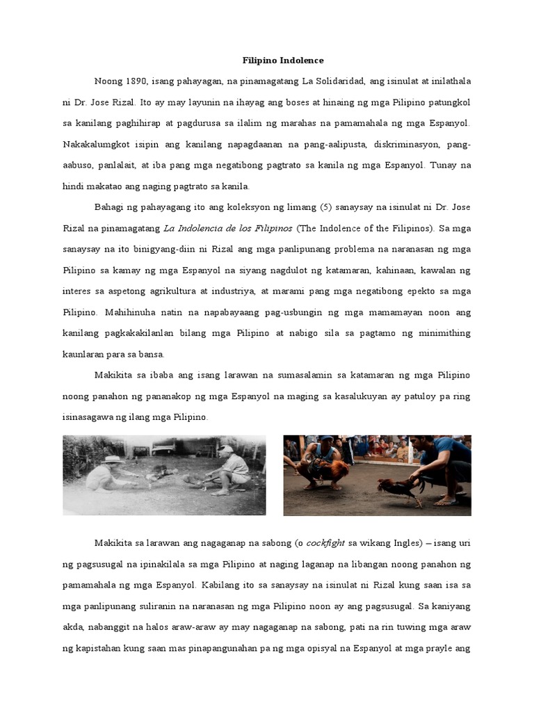 Filipino Indolence | PDF