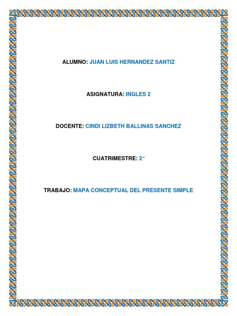 Mapa Conceptual del Presente Simple | PDF | Verbo | Asunto (gramática)