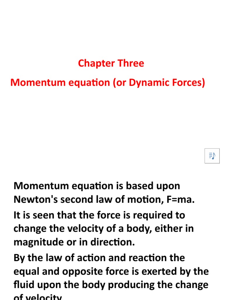 Fluid PP ch.3 With Sound | PDF | Momentum | Navier–Stokes Equations
