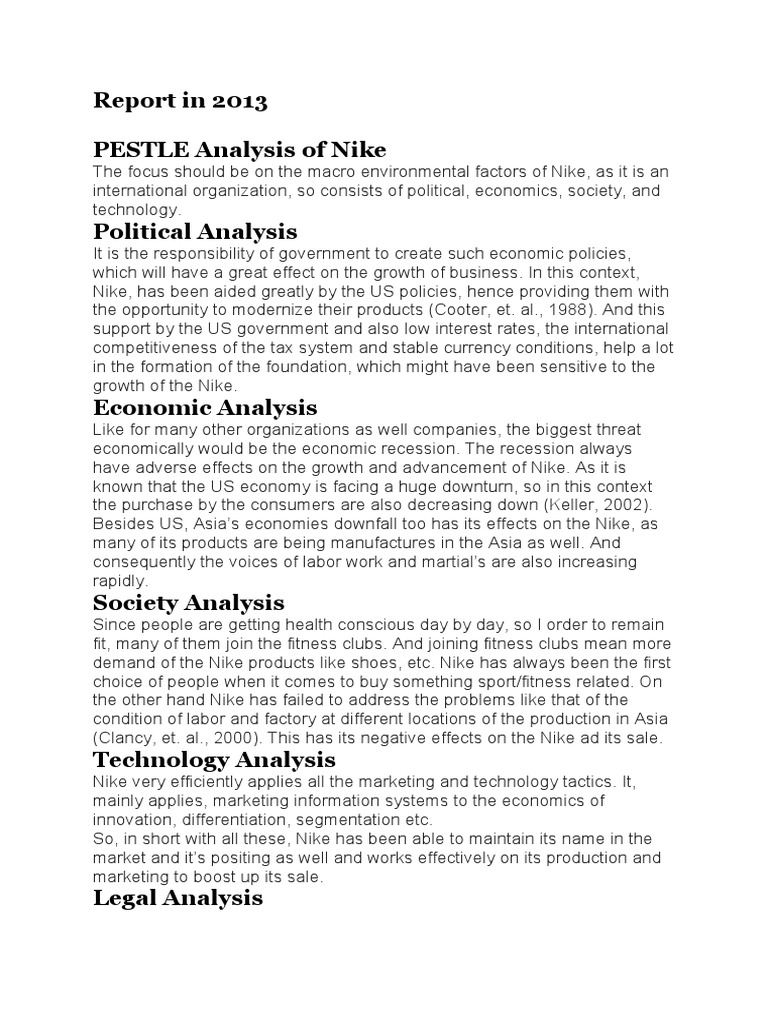 PESTLE Analysis of Nike | PDF | Recession | Economics