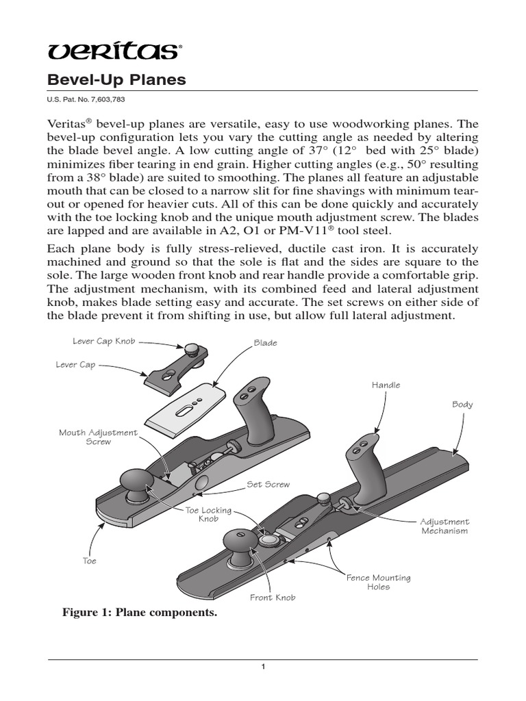 Veritas Low-Angle Jack Plane 62 | PDF | Blade | Tools
