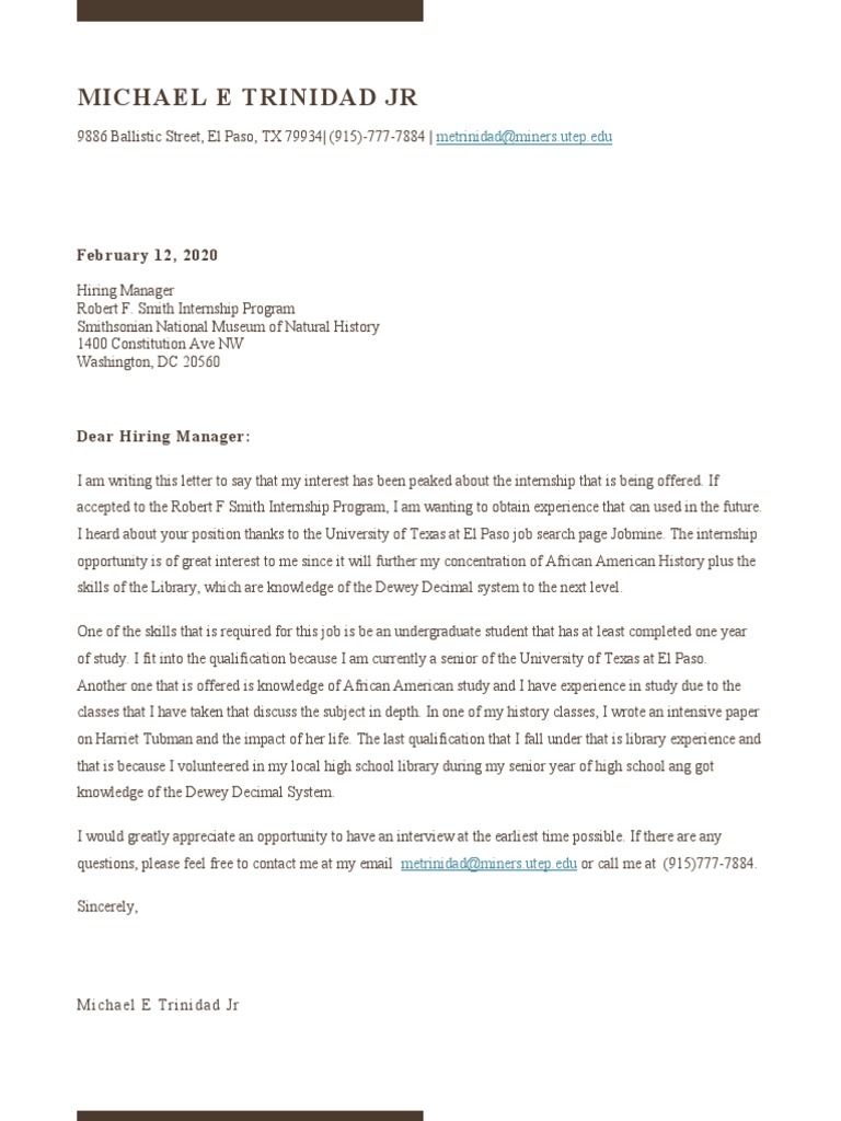 Cover Letter Final | PDF