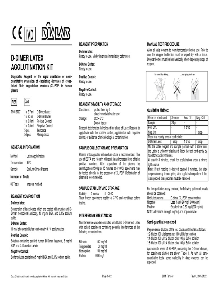 D-Dimer Latex Agglutination Kit: Doc.:Q:/allg/inserts/inserts - Word ...