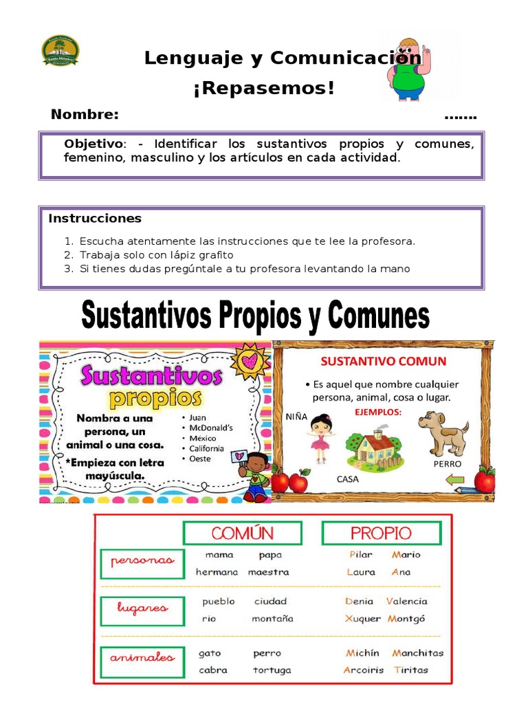 Sustantivos Propios y Varios 3 Básico | PDF