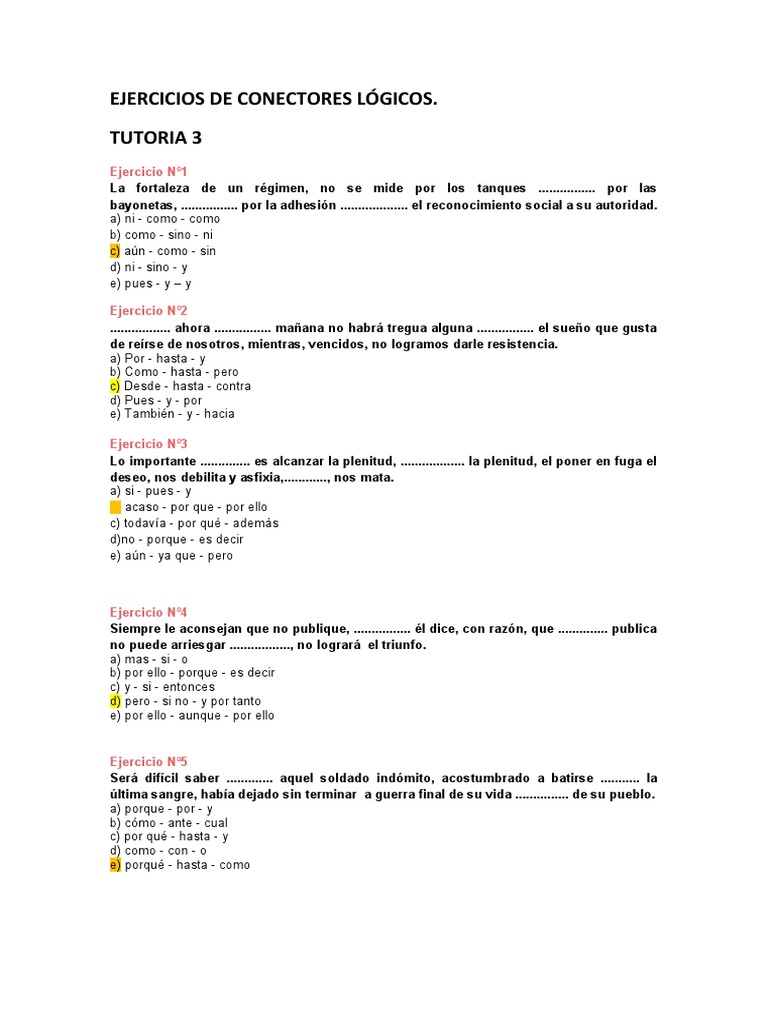 Taller Indiviidual Ejercicios de Conectores Logicos | PDF | Science | Ciencia y Tecnología
