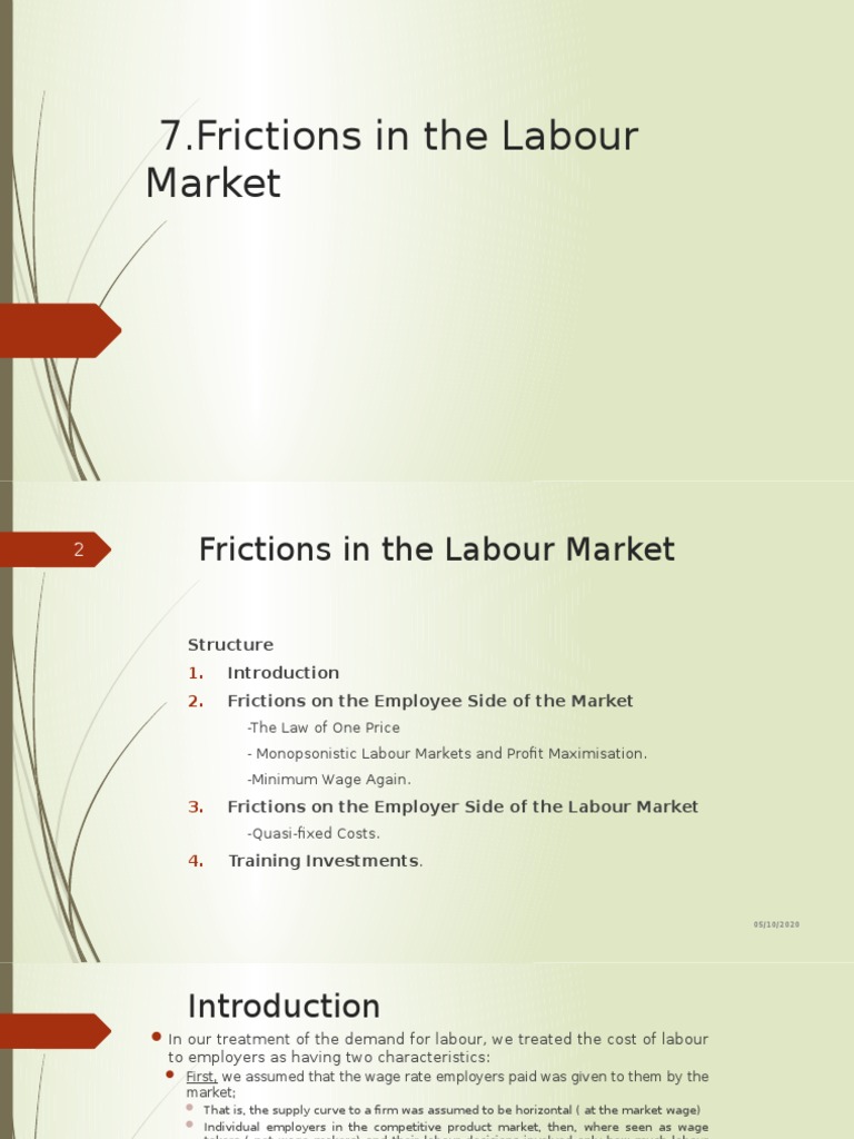 Frictions in The Labour Market | PDF | Labour Economics | Supply ...