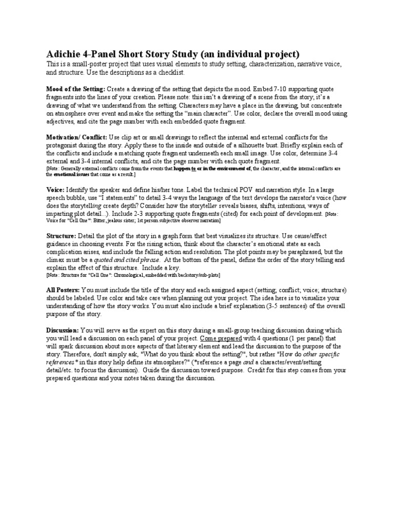 Short Story Project Seniors | PDF | Narration | Storytelling