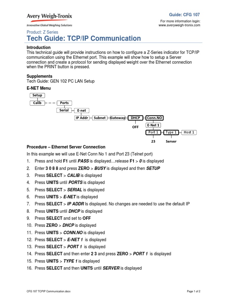 CFG 107 TCPIP Communication | PDF | Port (Computer Networking ...