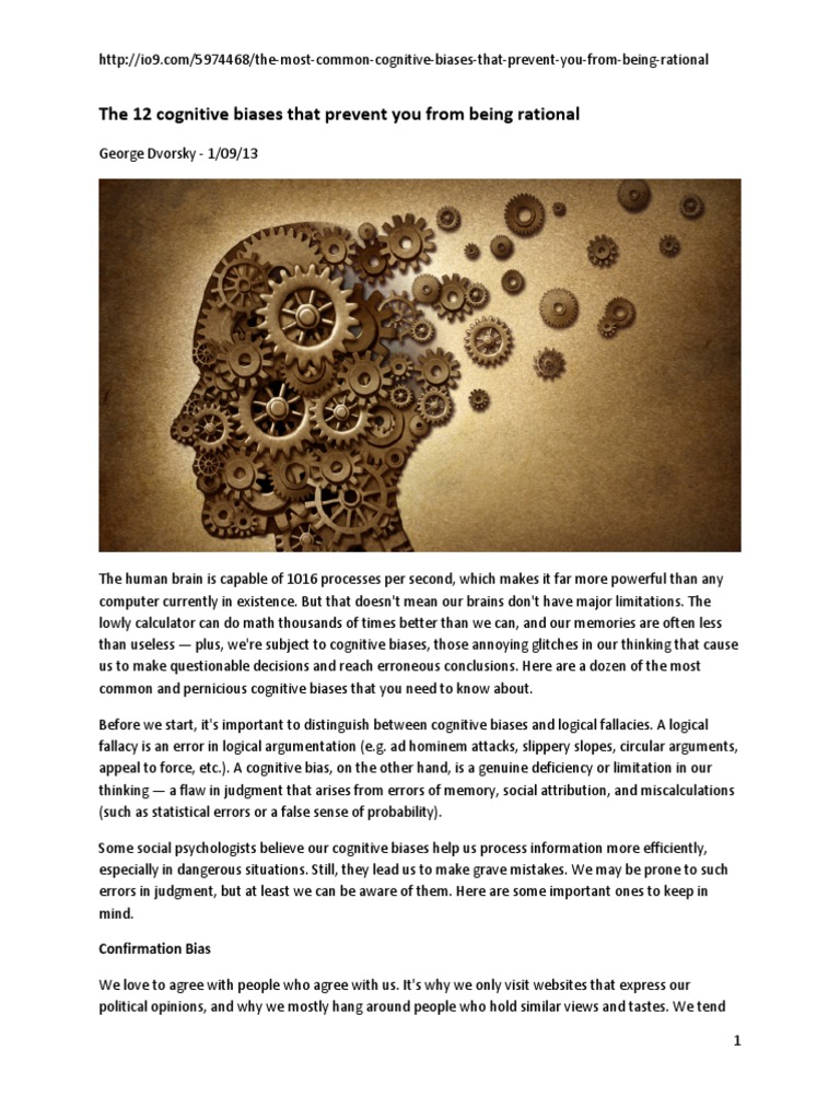 12 Common Cognitive Biases Explained | PDF