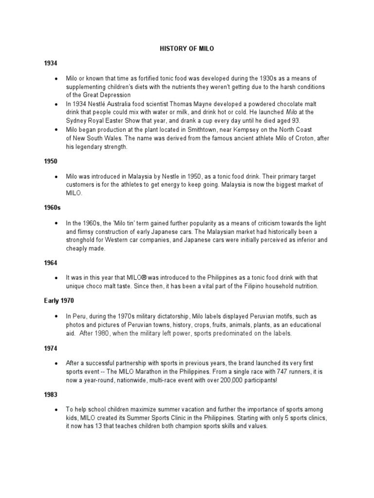 History of Milo 1934: After 1980, When The Military Left Power, Sports ...