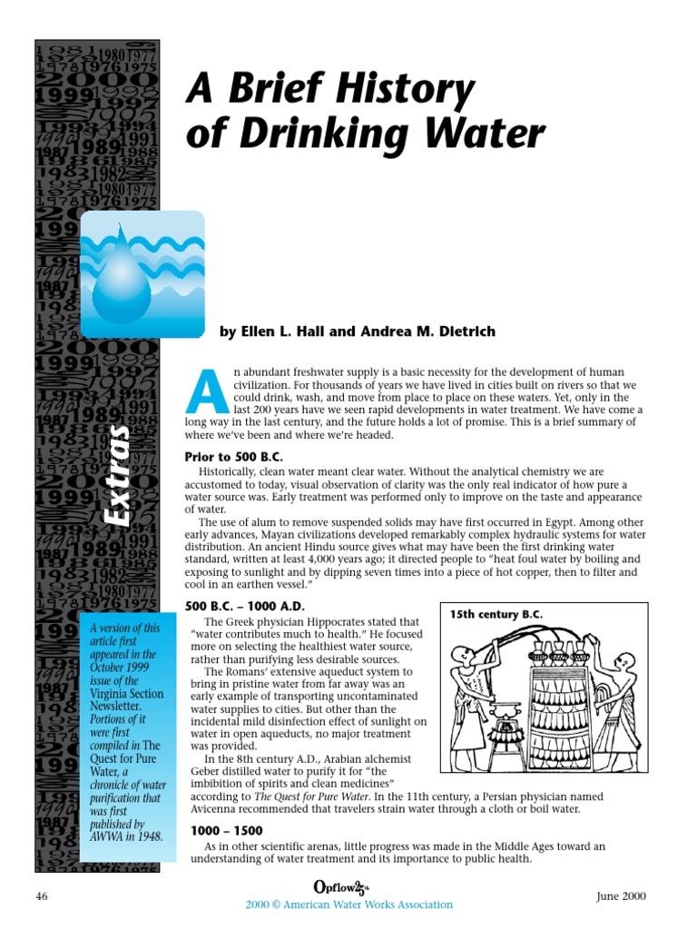 A Brief History of Drinking Water | PDF | Water Purification | Water Supply