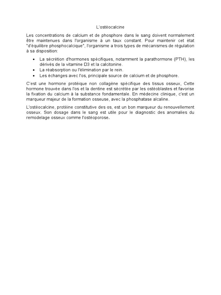 L'osteocalcine | PDF | Bien-être