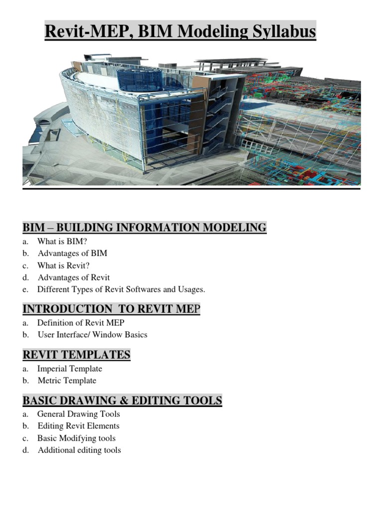 Mep Engineering Centre - Revit Mep Syllabus PDF | PDF