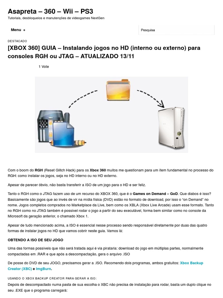 (XBOX 360) GUIA - Instalando Jogos No HD (Interno Ou Externo) | PDF ...