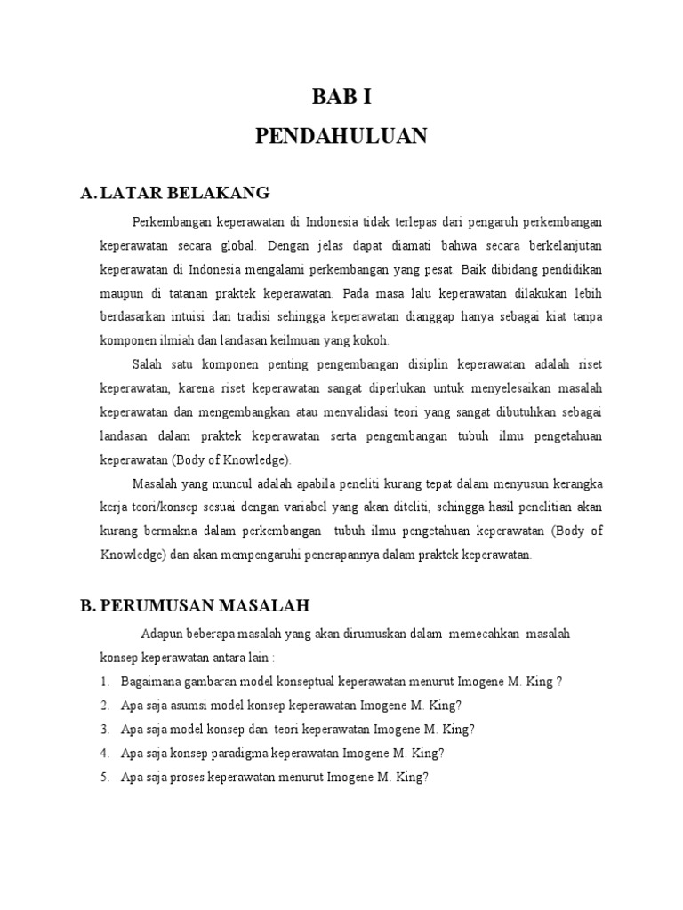Teori Konseptual Keperawatan Menurut Imogene King | PDF Teori Konseptual Keperawatan Menurut Imogene King | PDF