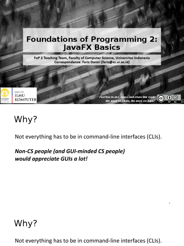 Foundations of Programming 2: Javafx Basics | PDF | Graphical User Interfaces | Human–Computer ...
