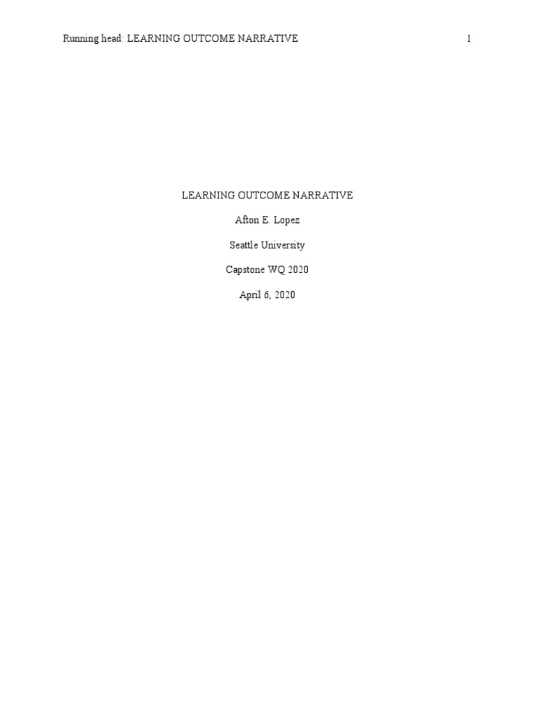 Learning Outcome Narrative | PDF | Leadership | Educational Assessment