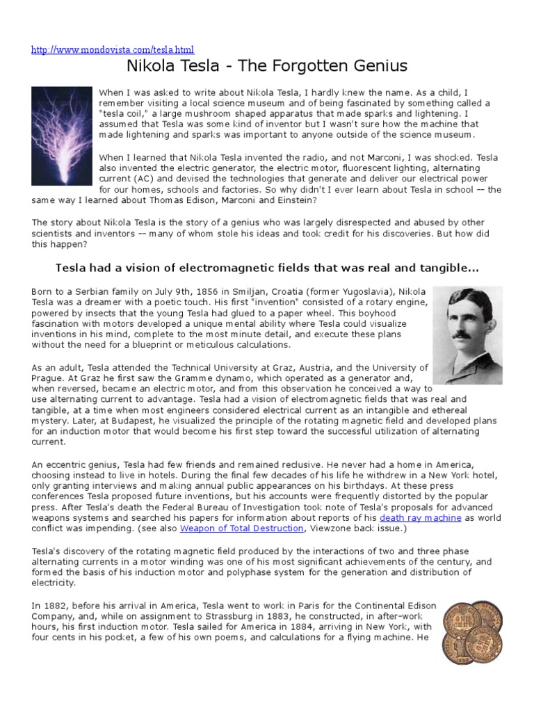 Nikola Tesla: The Genius Inventor Who Lit Up the Modern World Through ...