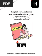 Q1 - EAPP 11 - Module 6 | PDF | Learning | Methodology