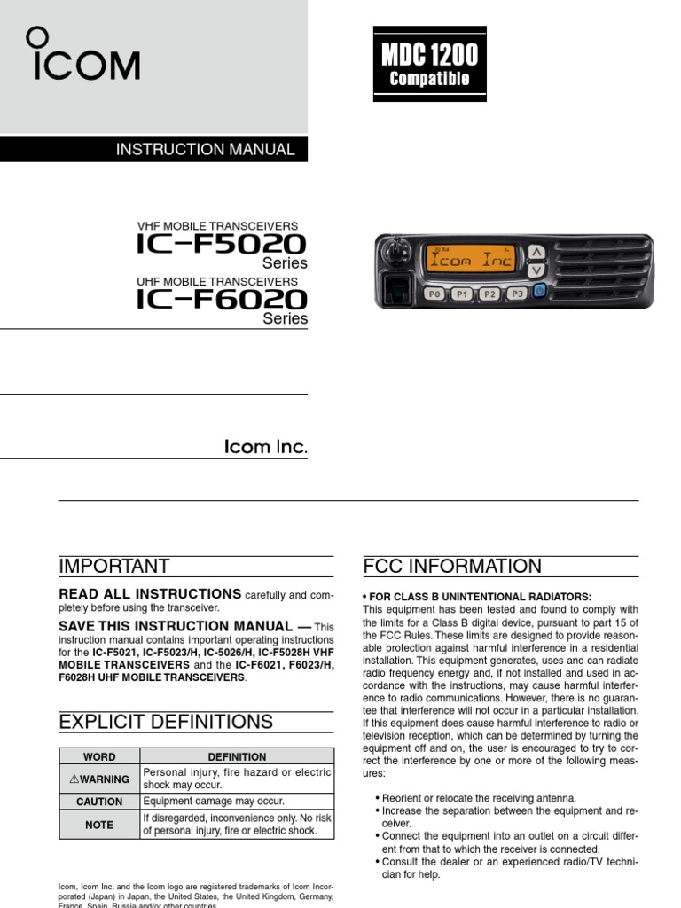 IC-F5021 F6021 Series PDF | PDF | Radio | Radio Technology