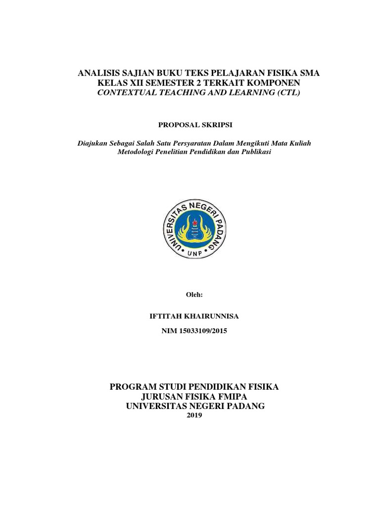 Contoh Proposal Penelitian Deskriptif-Iftitah PDF | PDF