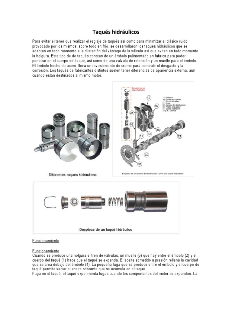 Taqués Hidráulicos | PDF | Pistón | Tecnología del motor