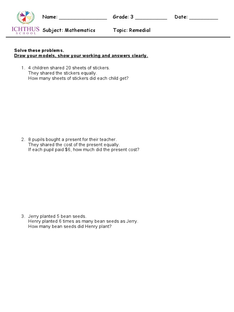 Remedial Multiplication and Division - Time Tables 6 7 8 9 10 | PDF