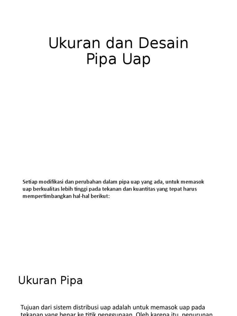 Ukuran Dan Desain Pipa Steam | PDF | Teknologi & Rekayasa
