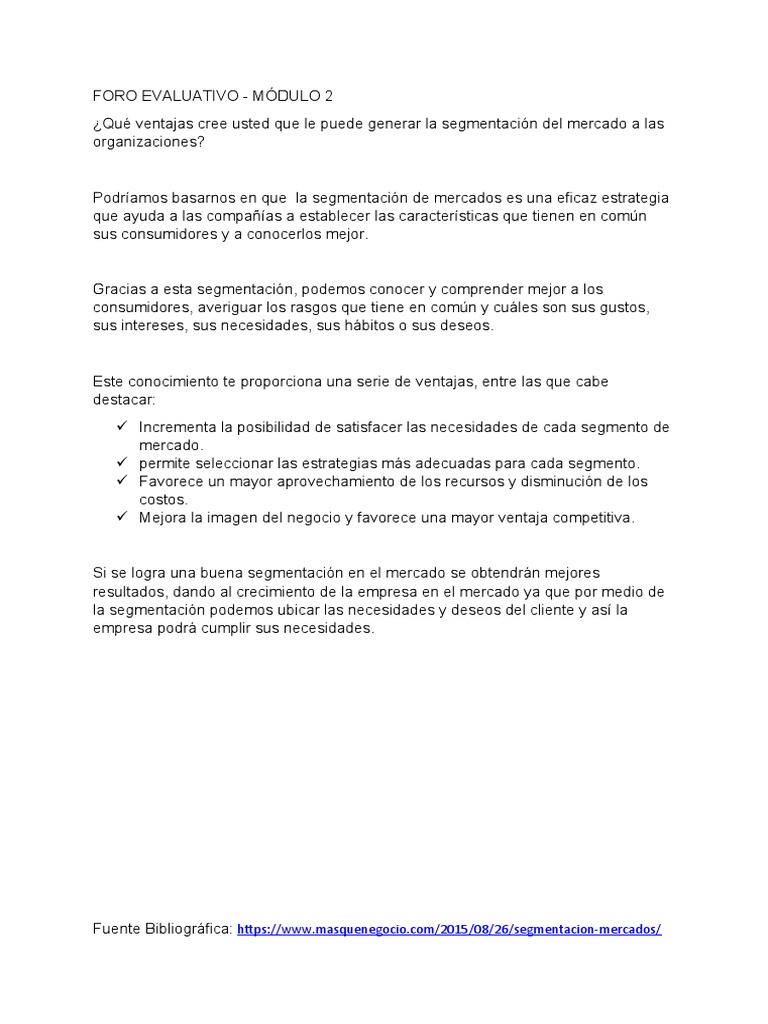 Foro Evaluativo Tematica 2 | PDF | Negocios