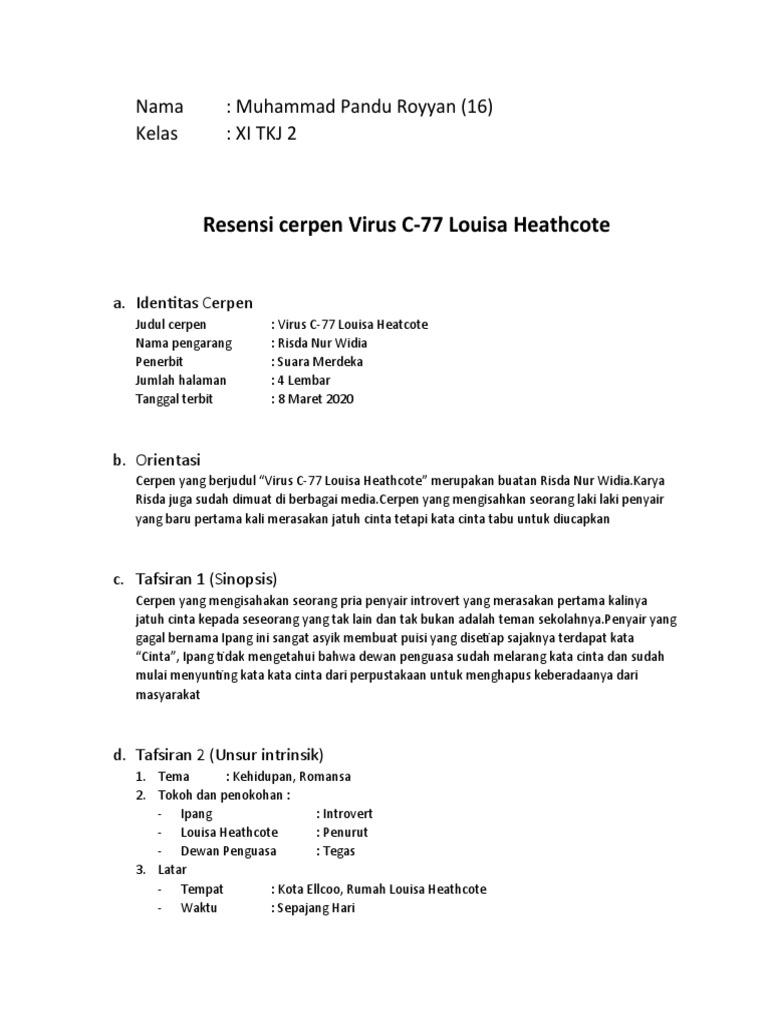 Contoh Resensi Cerpen | PDF