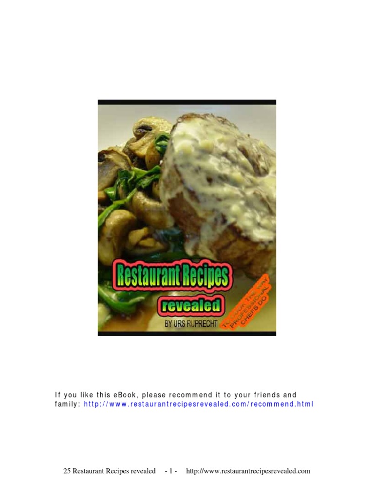 Restaurant Recipes Revealed | PDF | Curry | Chocolate