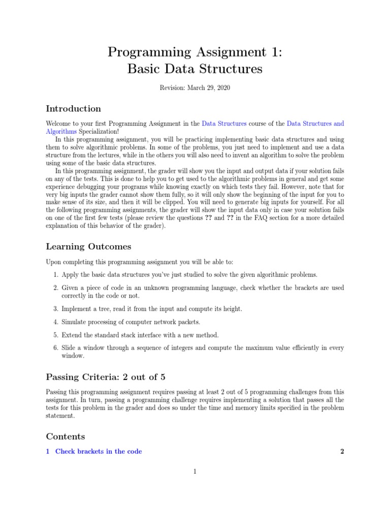 Programming Assignment 1 Basic Data Structures Pdf Queue Abstract Data Type Computer