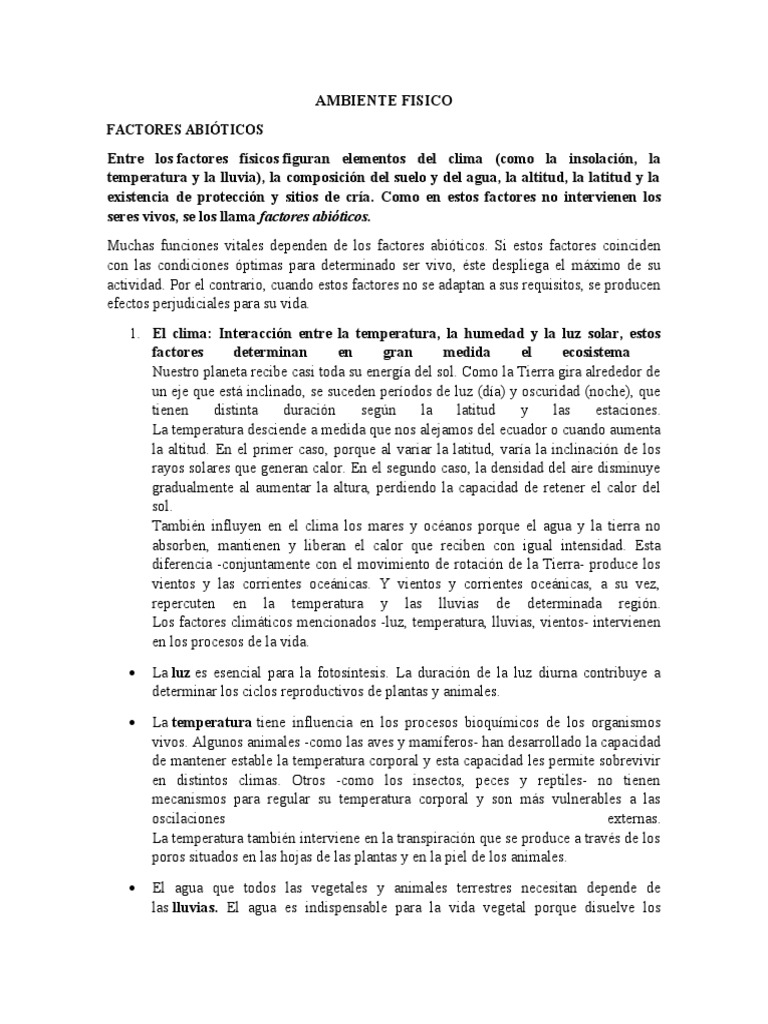 Ambiente Fisico | PDF | Suelo | Clima