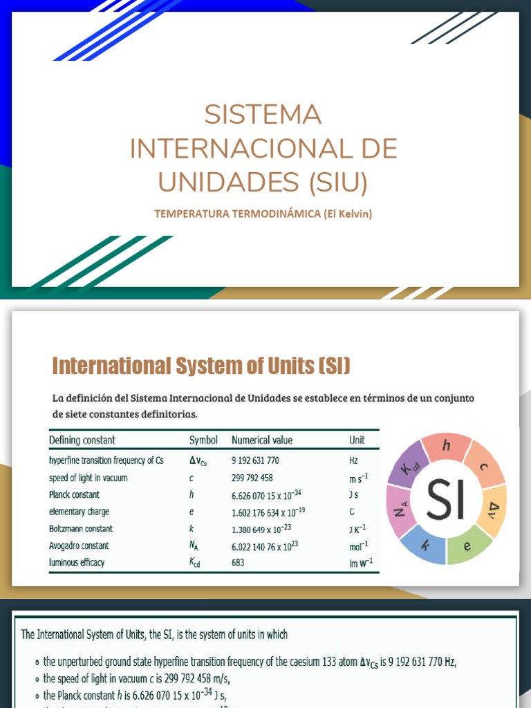 Presentación SISTEMA INTERNACIONAL DE UNIDADES (SI) | PDF ...