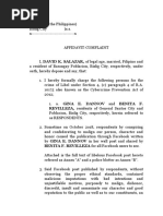 Affidavit Complaint For E-Libel Format | PDF | Defamation | Justice