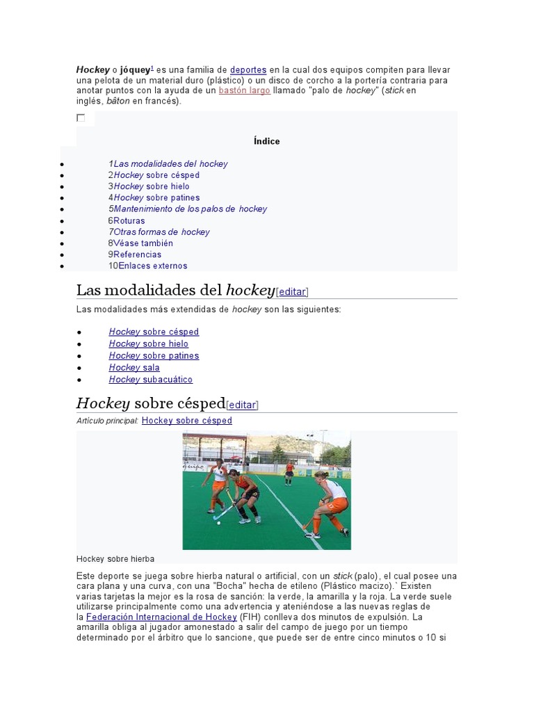 Hockey | PDF | Hockey sobre hielo | Patinaje