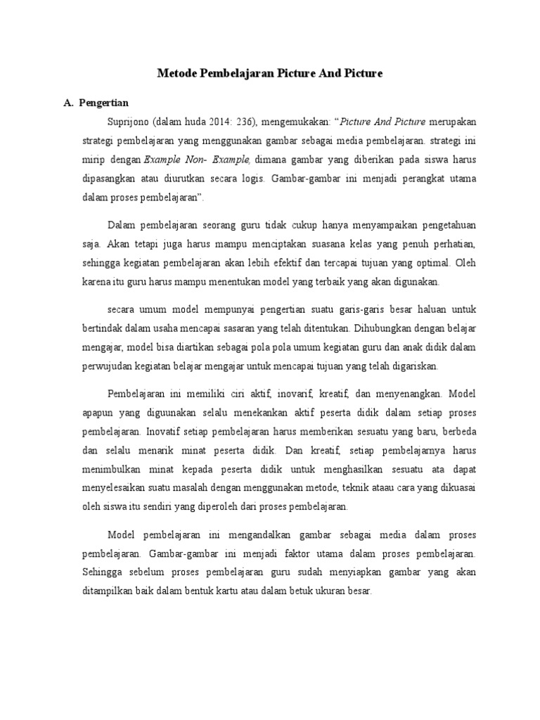 Langkah-Langkah Metode Picture And Picture | PDF | Seni