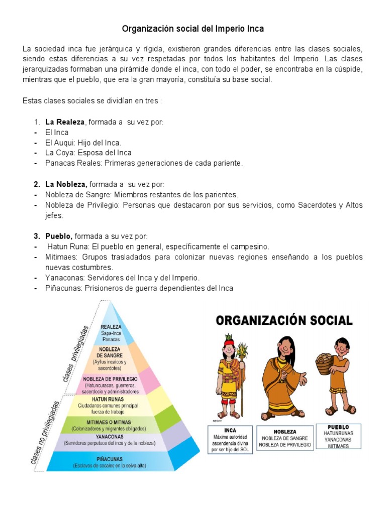 Clases Sociales del Imperio Incaico | PDF