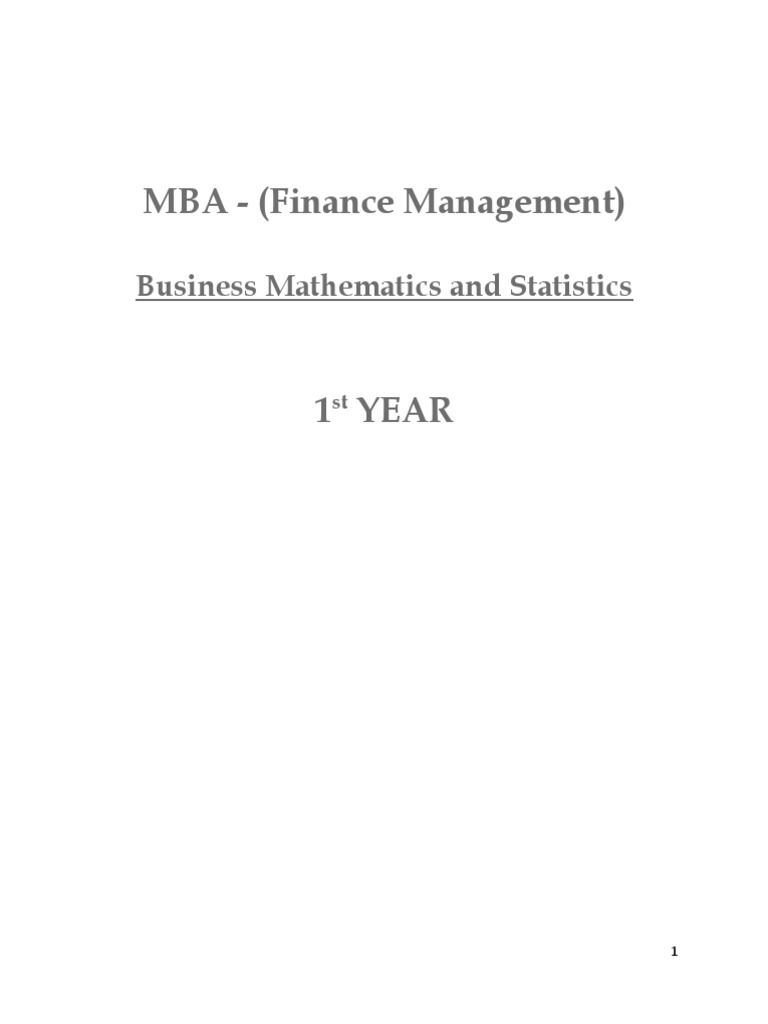 Business Statistics Overview for MBA | PDF | Determinant | Matrix ...